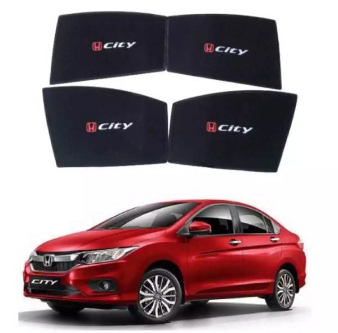 Honda City Sun Shades With Logo - 4 Pcs | Model 2021 - 2022 – AutoCraft